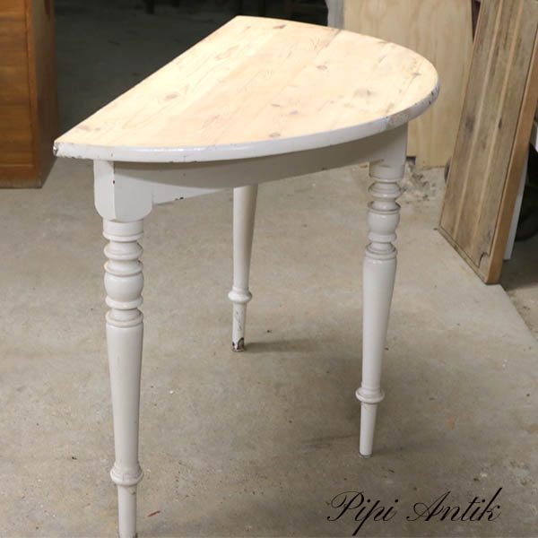 Halvbord med flotte ben natur topplade L100xD50xH77 cm