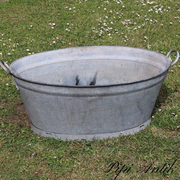 Zink balje uden huller og fin indevendigt L68xB50,5xH28 cm